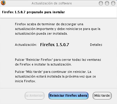 Update de Firefox: 1.5.0.7