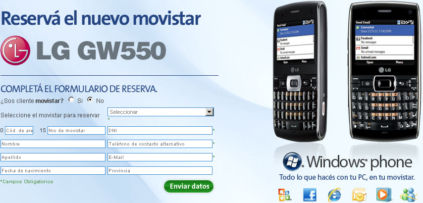 LG GW550 Movistar en Argentina
