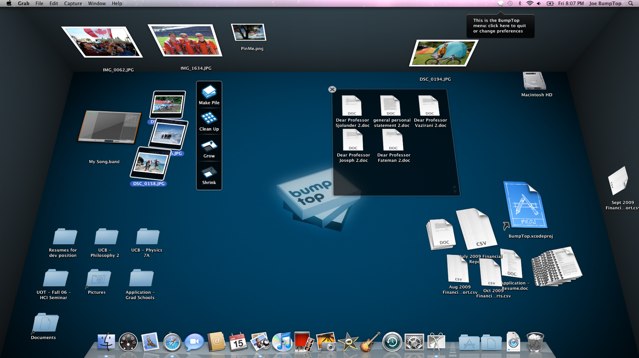 BumpTop, escritorio 3D para Mac ya disponible
