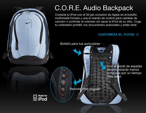 Mochila Nike+ para iPod