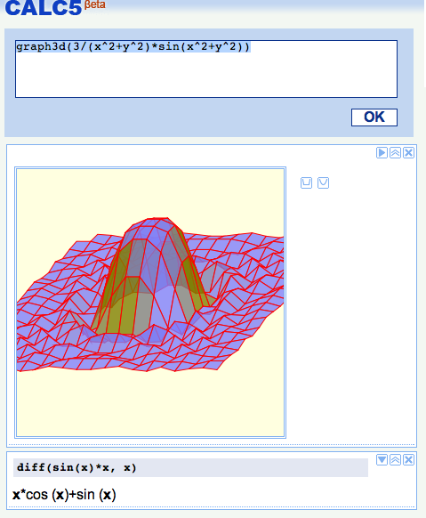 Calc5, calculadora gráfica basada en AJAX