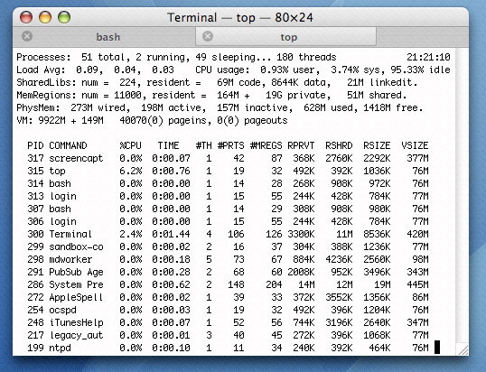 Think Secret publica capturas de pantalla del buid 9a343 de Leopard