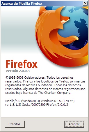 Nueva actualización de FireFox