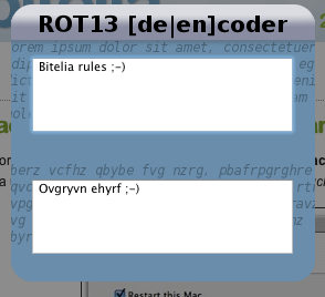 Encriptar usando ROT13 en un widget