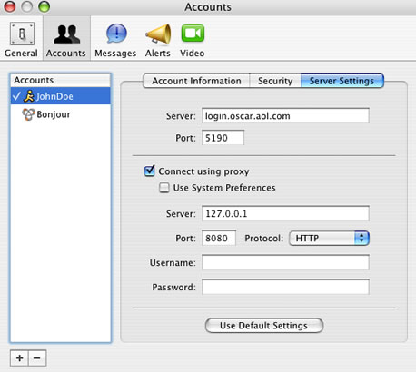 Usar iChat detrás de un Firewall