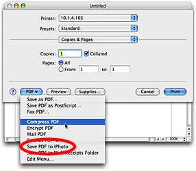 Enviar PDF a iPhoto automáticamente