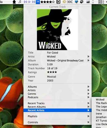 You Control: Tunes: iTunes en la barra de menús