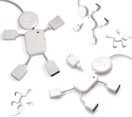 HUB Man, conectores USB en un monigote