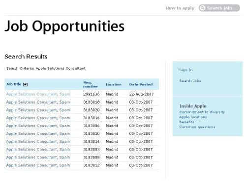 Oportunidades de trabajo en Apple
