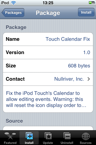 Agrega eventos al calendario del iPod touch