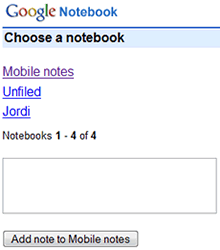 Versión móvil para Google Notebook