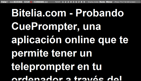 CuePrompter, un teleprompter en línea