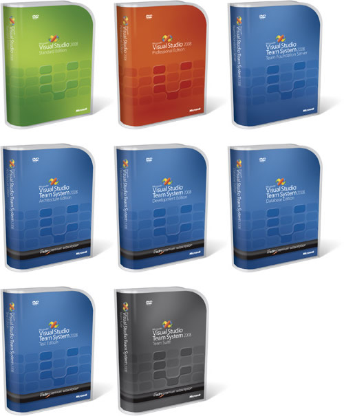 Las cajas de Microsoft Visual Studio 2008