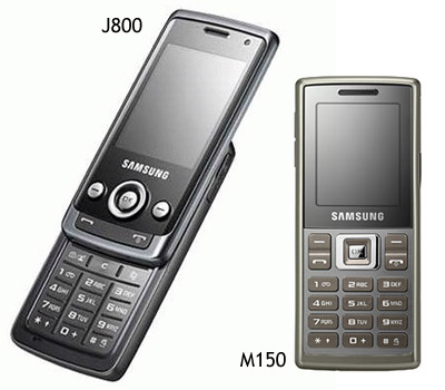 Samsung presenta sus SGH-M150 y SGH-J800