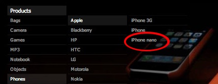 Otra pista del iPhone nano