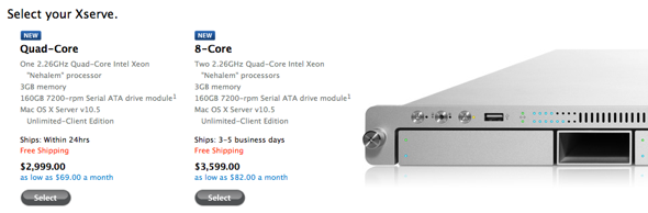 Apple actualiza sus Xserve