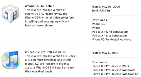 iPhone OS 3.0 llega a su versión 5