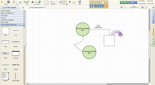 Creately - Diseña diagramas en línea y de forma colaborativa