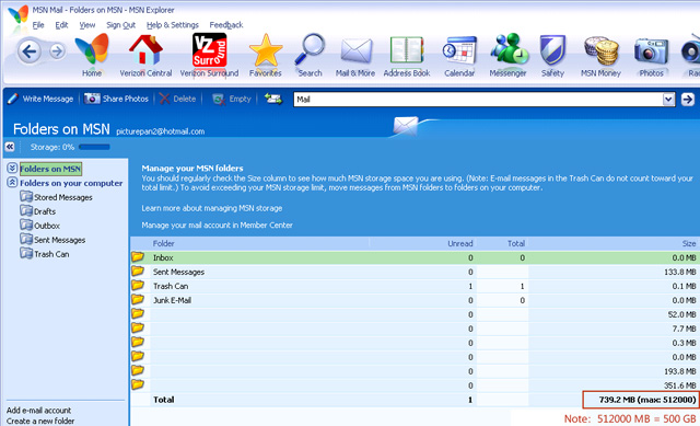 Hotmail aumenta espacio de almacenamiento hasta los 500 GB