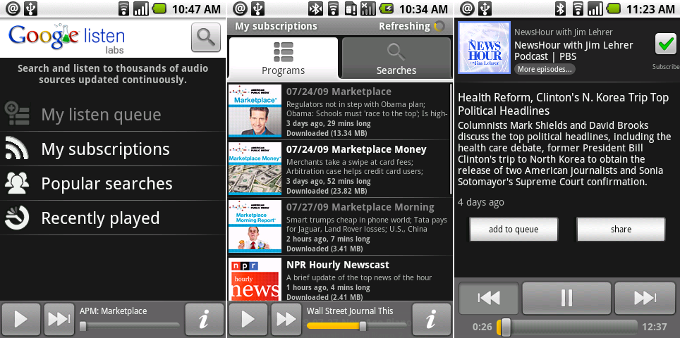Google Listen, un buscador de podcasts que llegó a Android