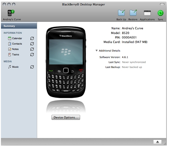 Cómo será el Desktop Manager para BlackBerry