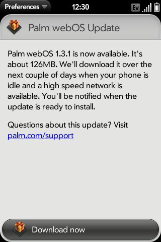 Nueva actualización para Palm webOS