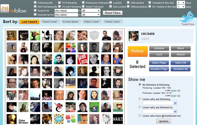 Administra tus contactos de Twitter con ReFollow.com