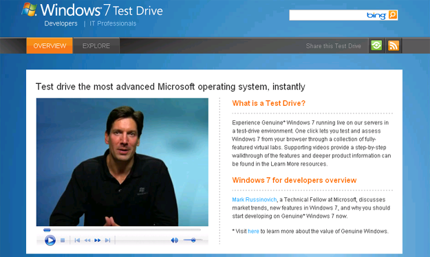 Experimenta en línea cómo funciona Windows 7