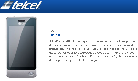LG GD510 en Telcel