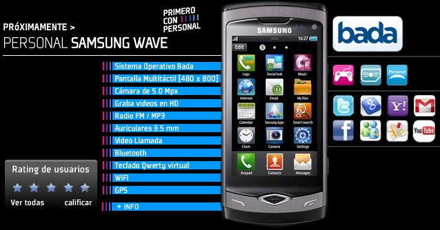 Samsung Wave también con Personal