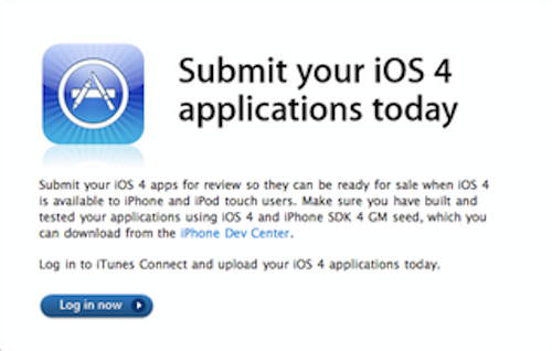 Apple quiere que mandes tus apps de iOS 4