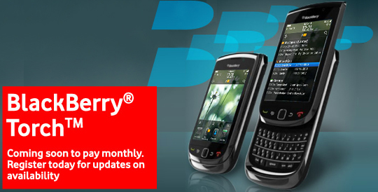 BlackBerry Torch en Vodafone UK
