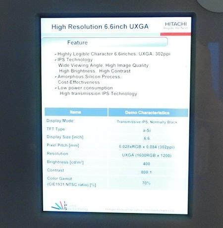 Hitachi muestra pantalla IPS de alta densidad